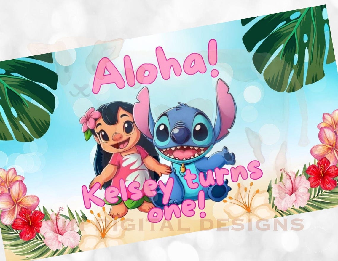 Lilo & Stitch Gable Box Label: Editable Party Favor Template (digital ...