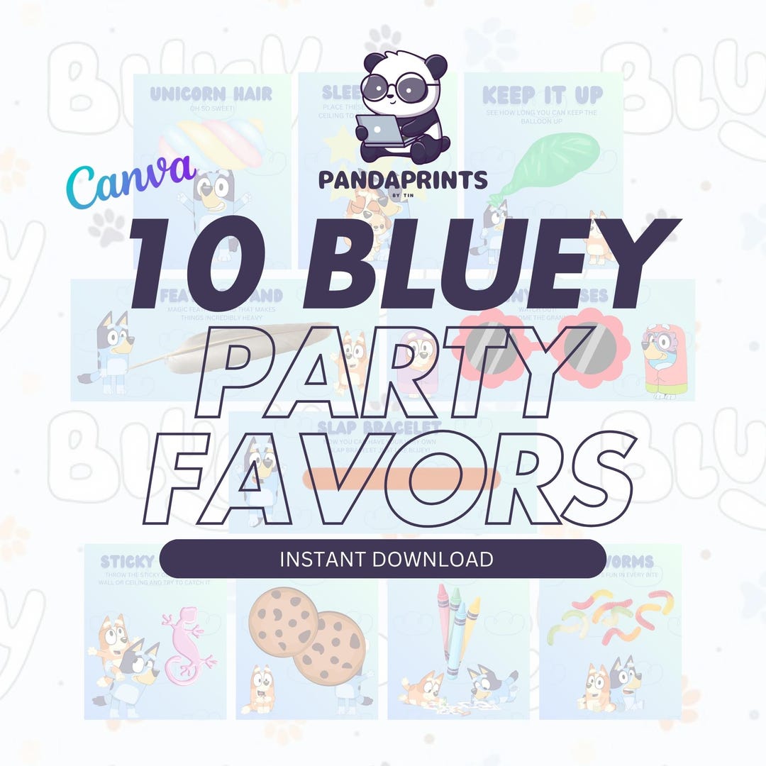 Bluey Themed Party Favors Unique and Adorable Goodies - Etsy