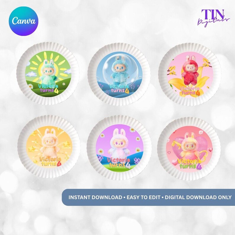 Labubu Paper Plate, Labubu Party Plate, Labubu Theme Party Favors ...