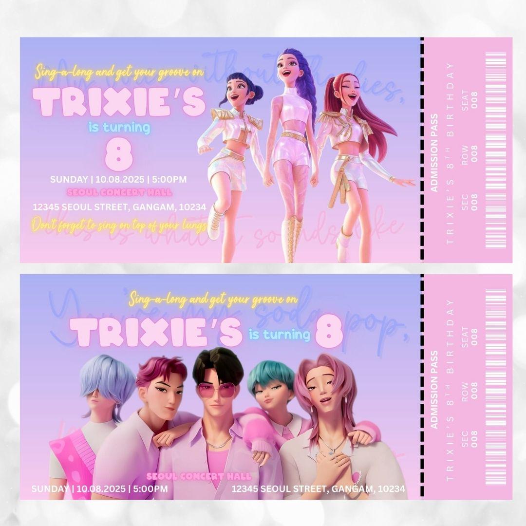Kpop Birthday Invitation Ticket, VIP Pass (canva Template) - Etsy