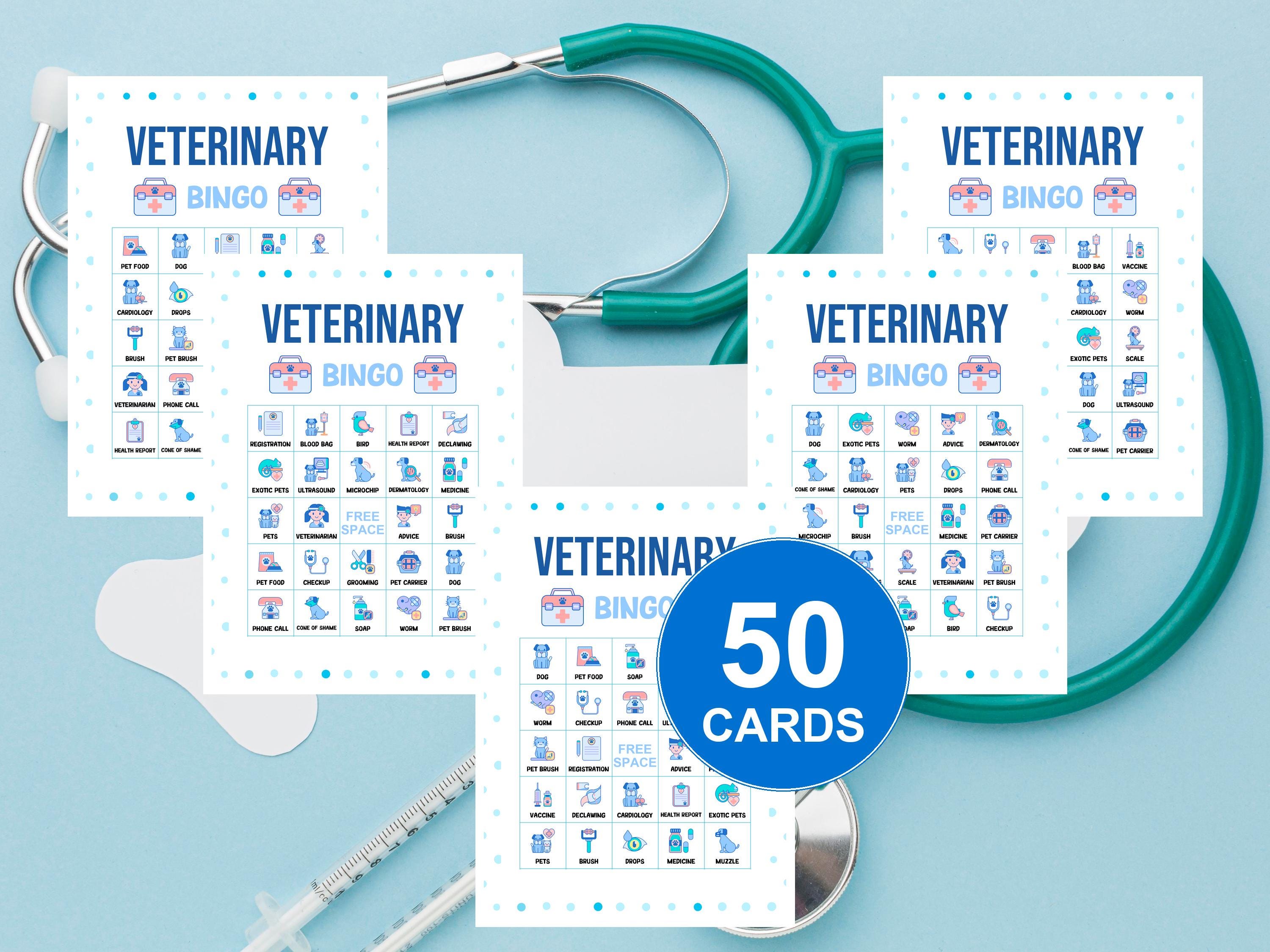 Veterinary Bingo Cards Vet Tech Bingo Game Staff Party Game Instant ...