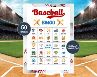 Baseball Bingo, Printable Baseball Bingo Cards, Baseball Activity ...