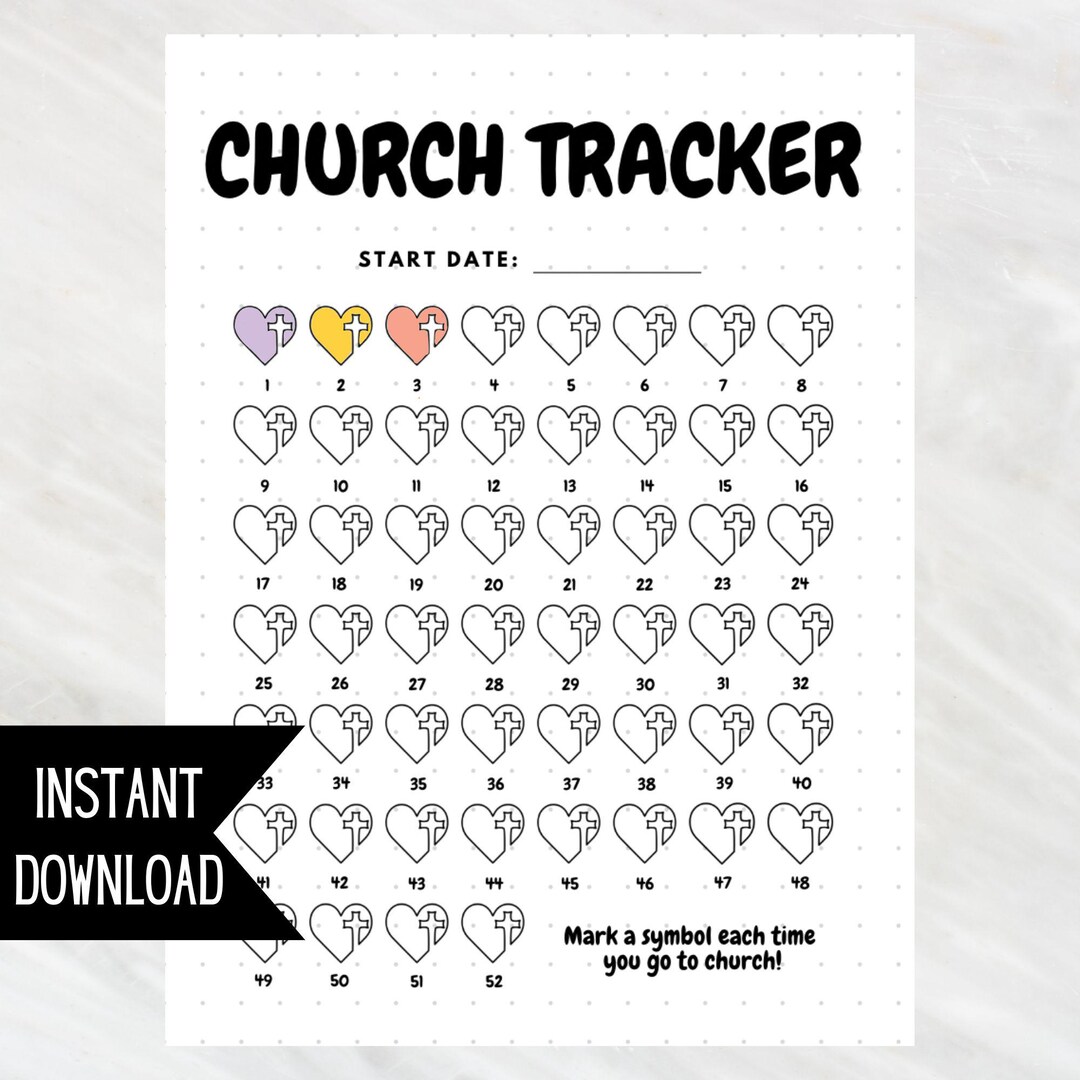 Church Tracker PRINTABLE Journal Page Track Church Bible Study Bible ...