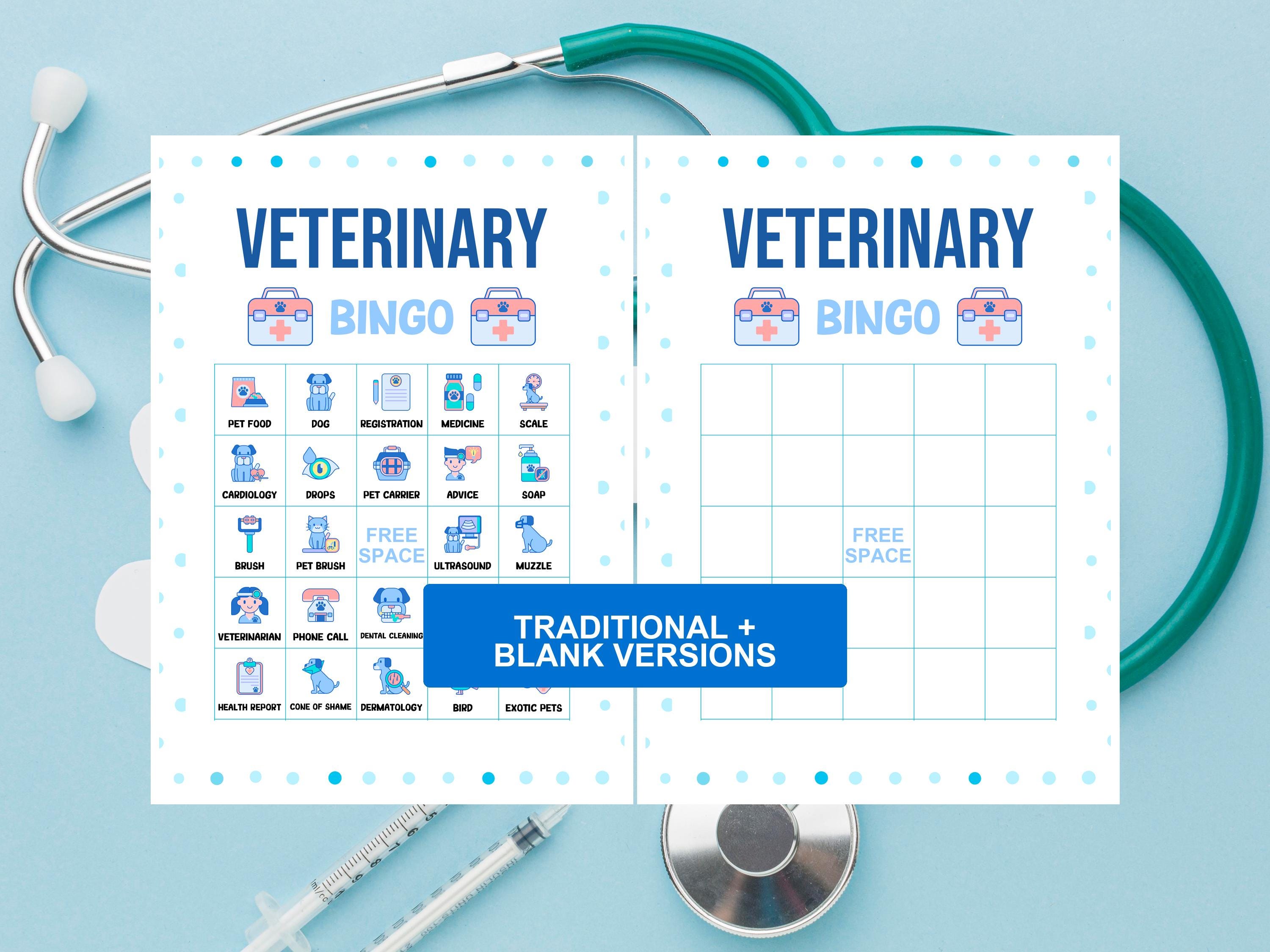 Veterinary Bingo Cards Vet Tech Bingo Game Staff Party Game Instant ...