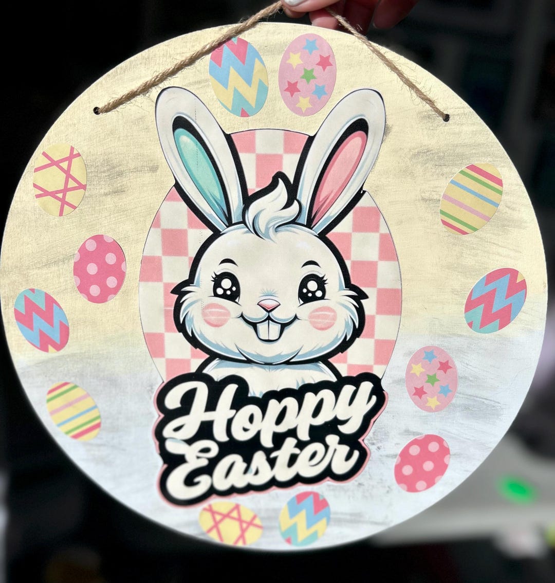 Hoppy Easter Sign, Happy Easter, Easter Wall Art, Easter Decorations ...