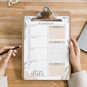 Editable SAHM Daily Planner Printable | Stay at Home Mom Routine Chart ...