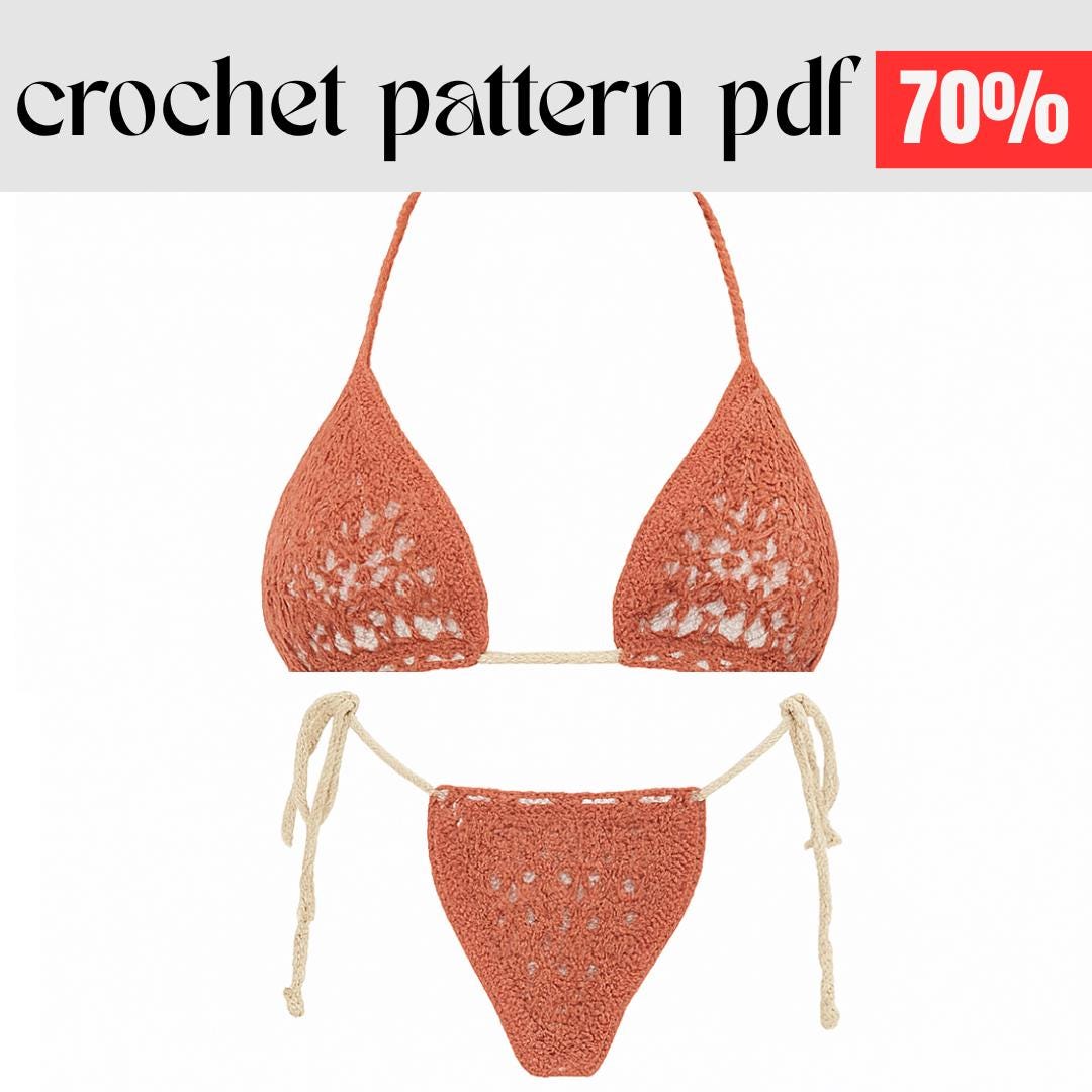 Crochet Thong Bikini Pattern – Sexy & Easy Swimsuit PDF – Wicked Good ...