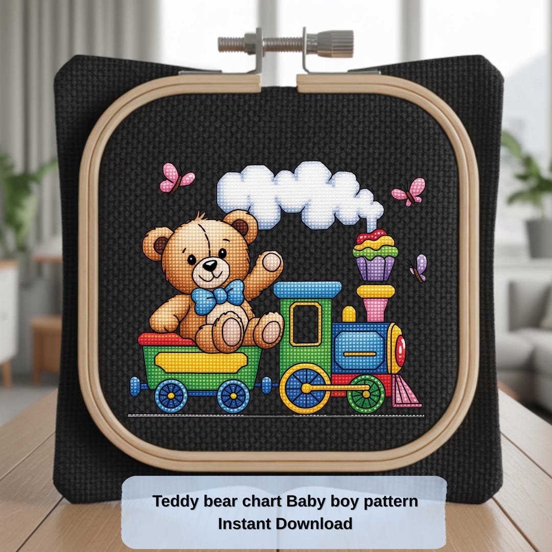 Teddy Bear Chart Baby Boy Pattern Instant Download - Etsy