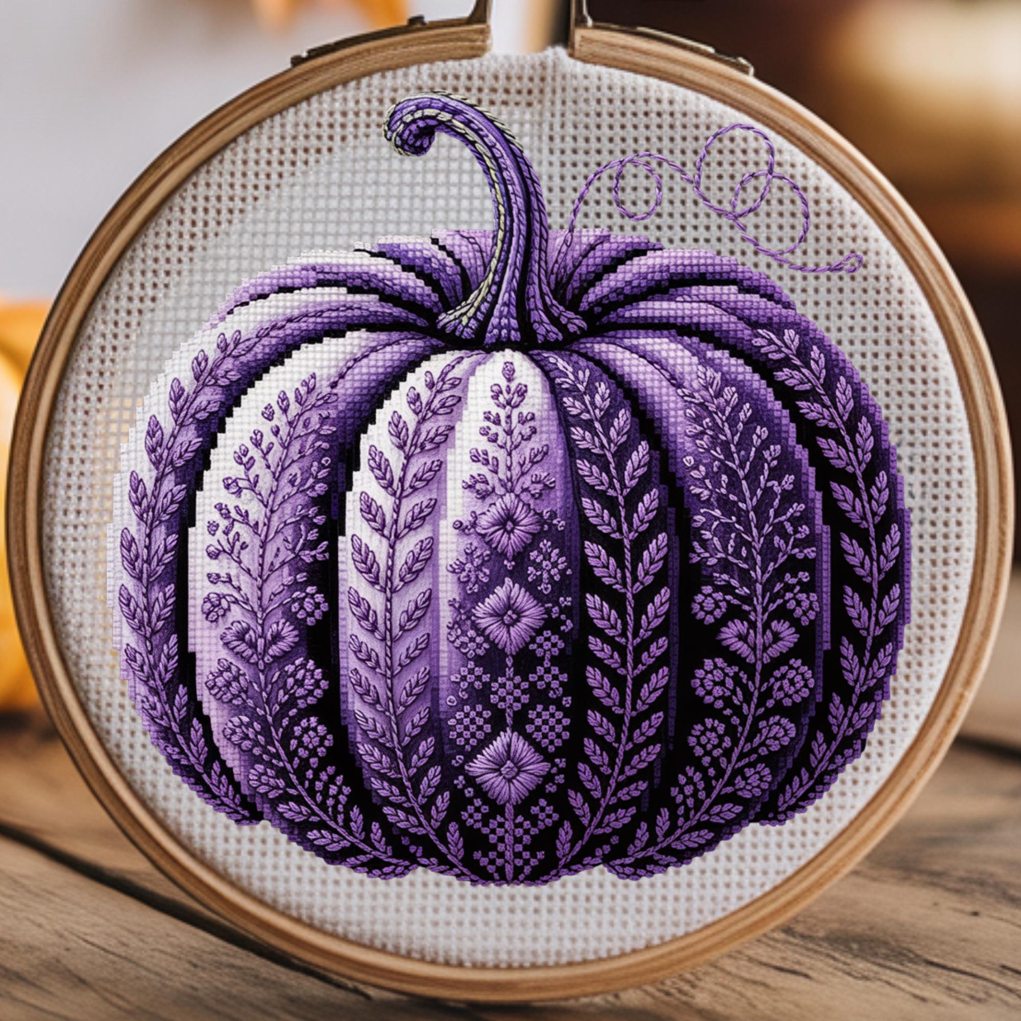 Purple Pump Design PDF, Gothic Stitch Pattern, Halloween Needle Chart ...