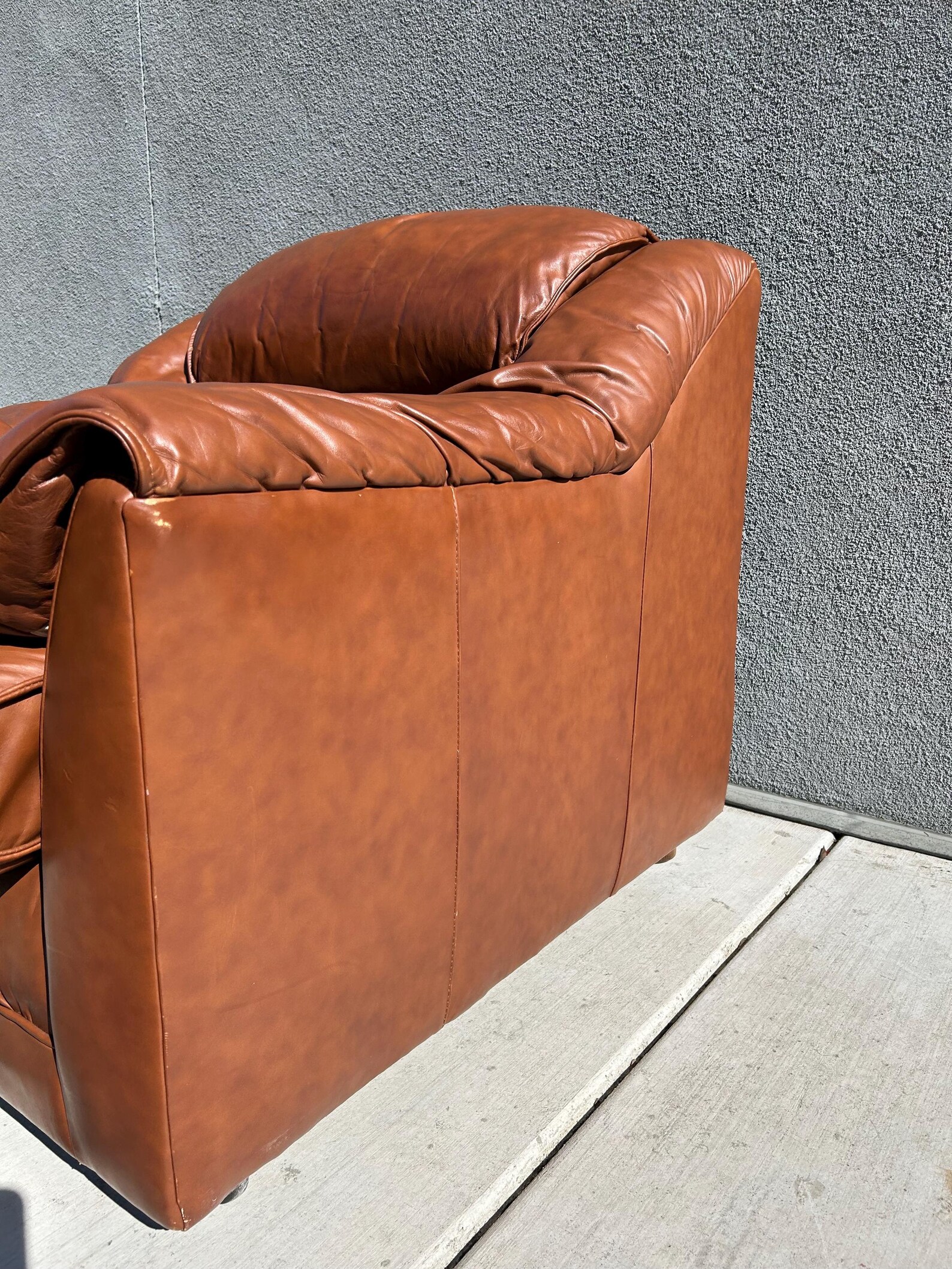 Vintage Mid-century Modern Emerson Tan Leather Lounge Chair - Etsy