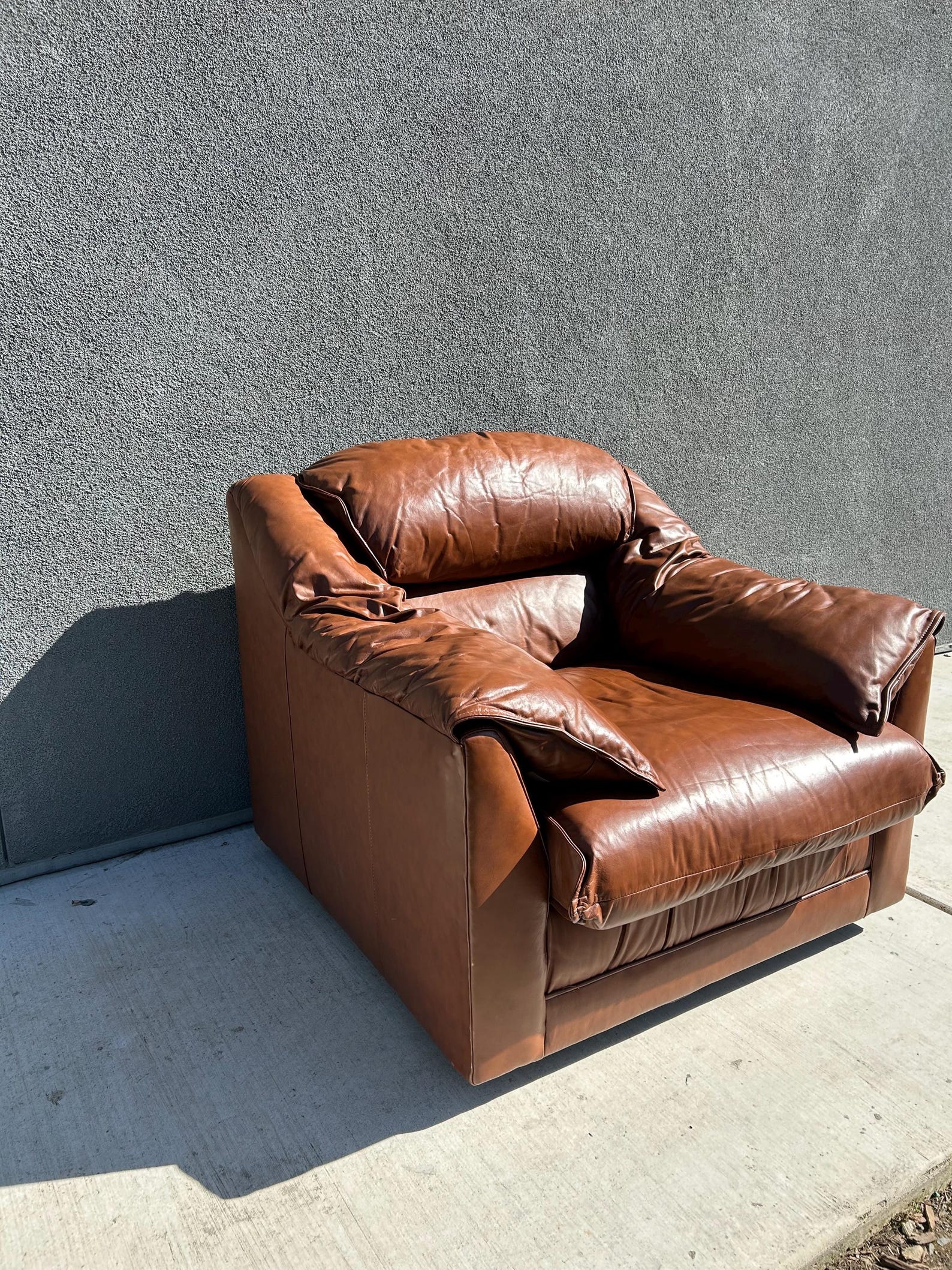 Vintage Mid-century Modern Emerson Tan Leather Lounge Chair - Etsy