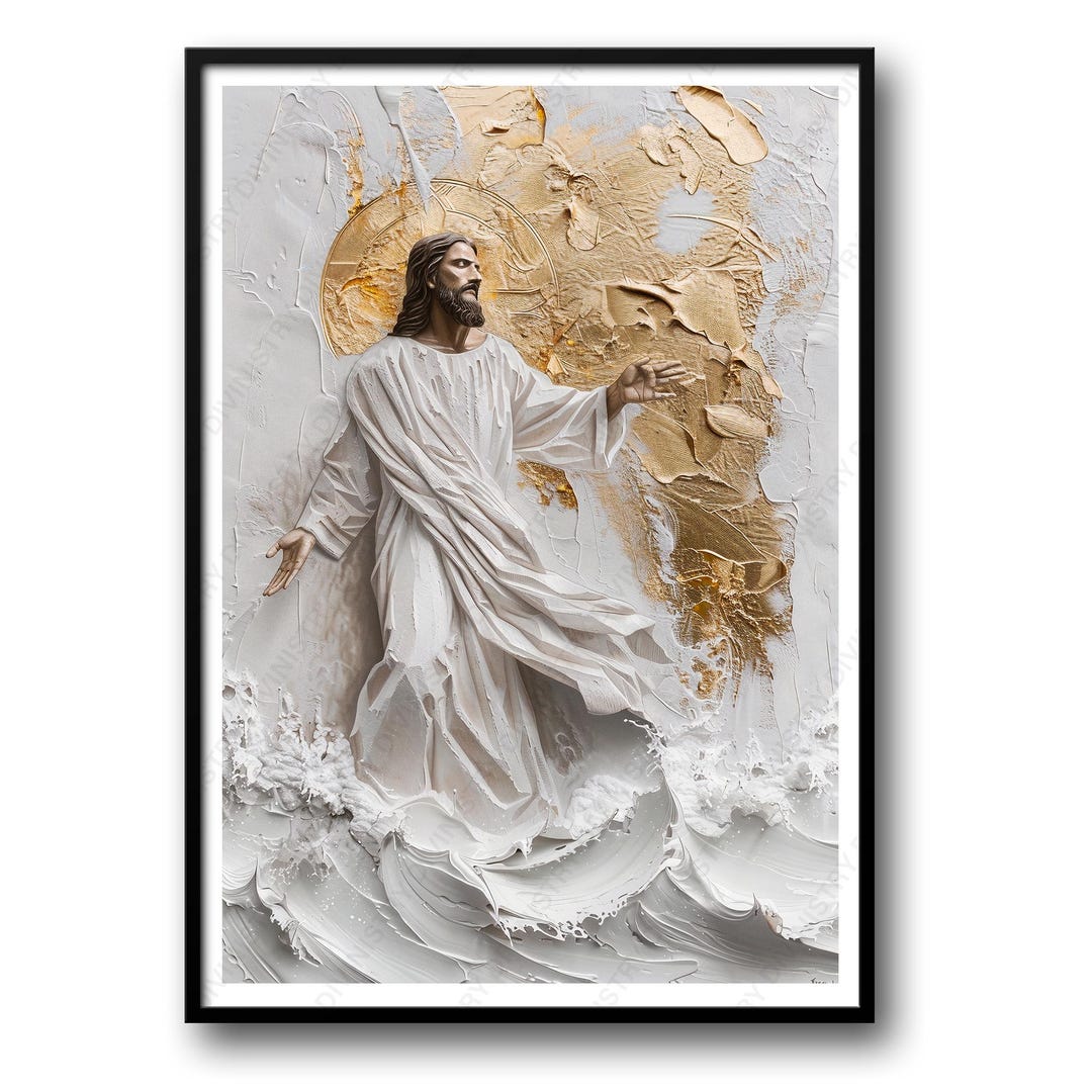 Jesus Moving Across the Sea | Religious Art Prints | Digital Print ...