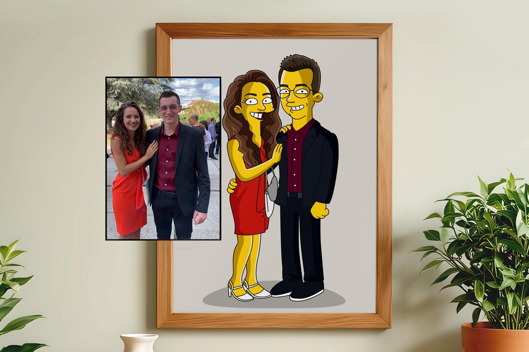 Custom Simpsons Digital Portrait, Personalized Simpsons Portrait ...