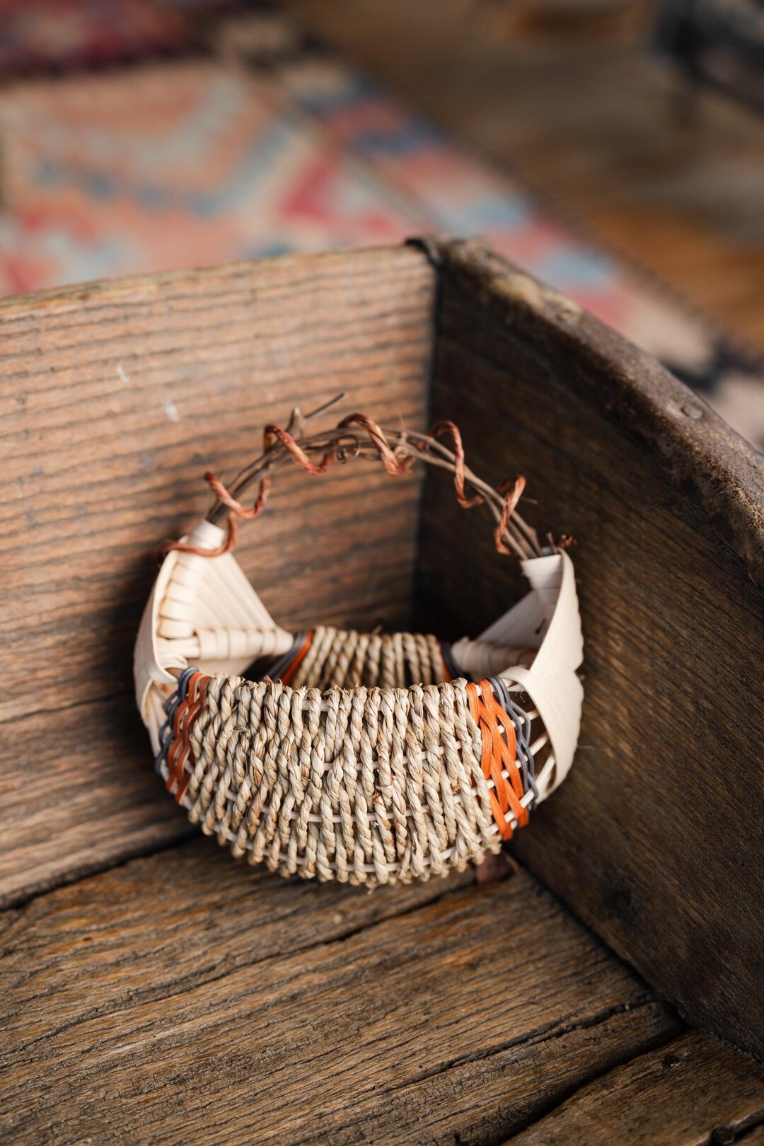 Handwoven Pocket Basket, Earth Tone Farmhouse Decor - Etsy