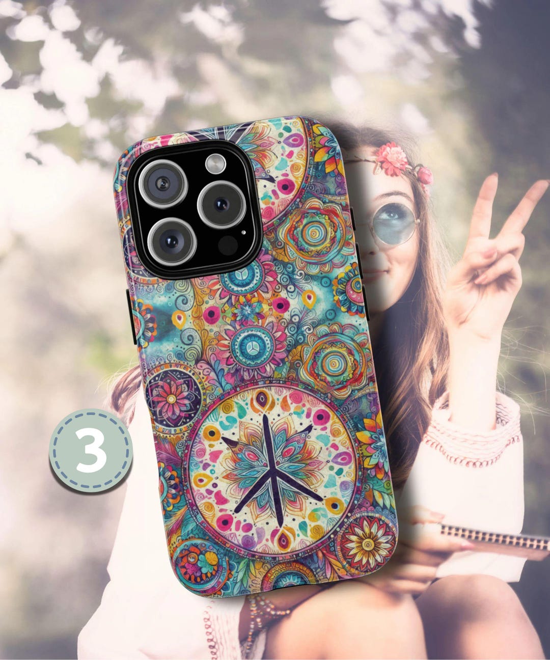 Groovy Peace Sign iPhone Case, 70s Hippie, Abstract Boho Phone Cover - Etsy