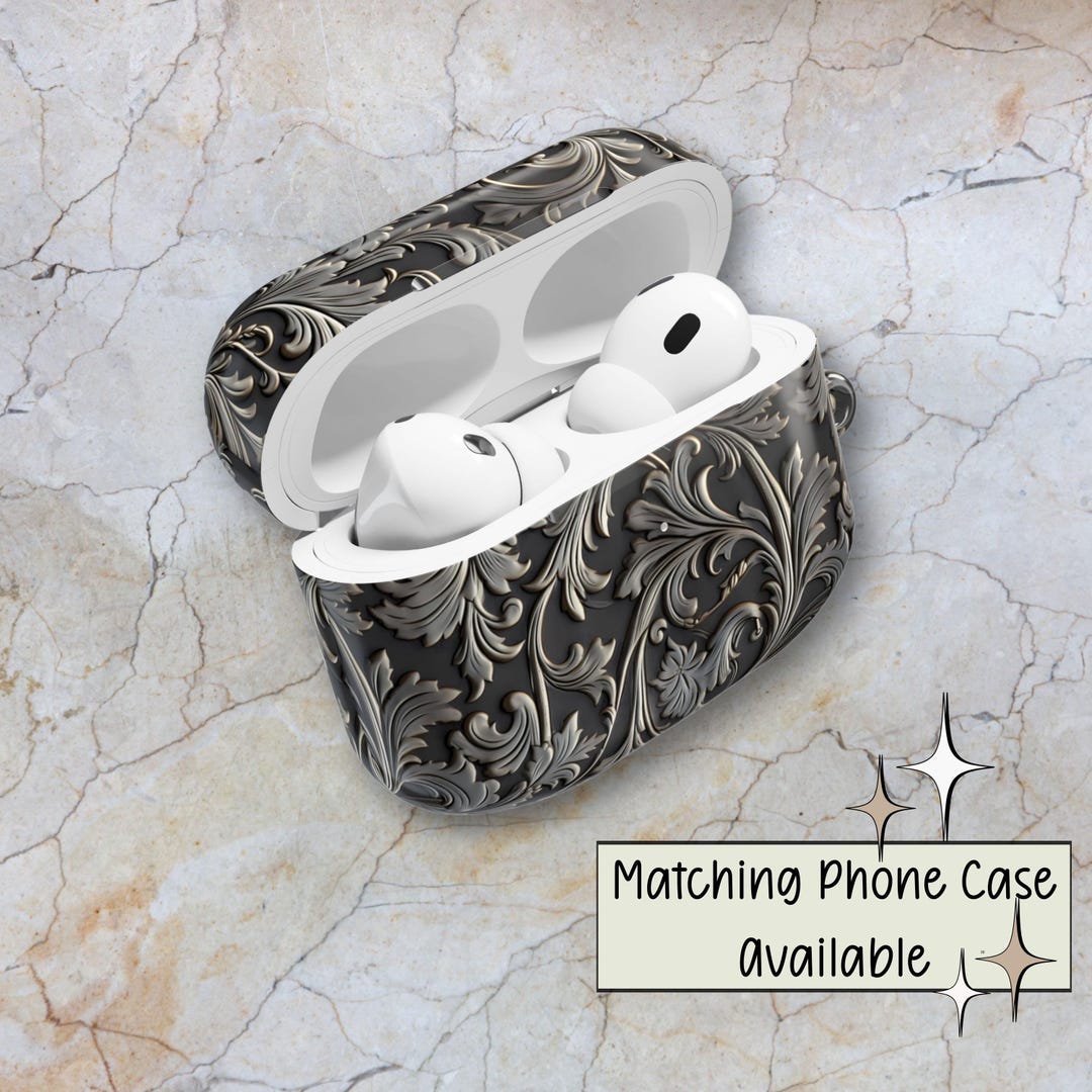 Vintage-inspired Floral AirPod Case: Steampunk Metal Look - Etsy
