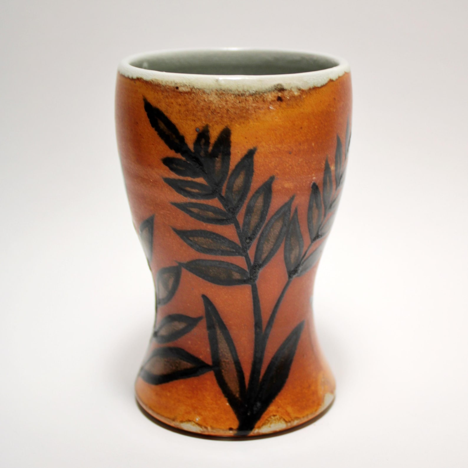 Black Vine Painted Ceramic Pilsner Cup - Handmade Ceramic Cup - Etsy