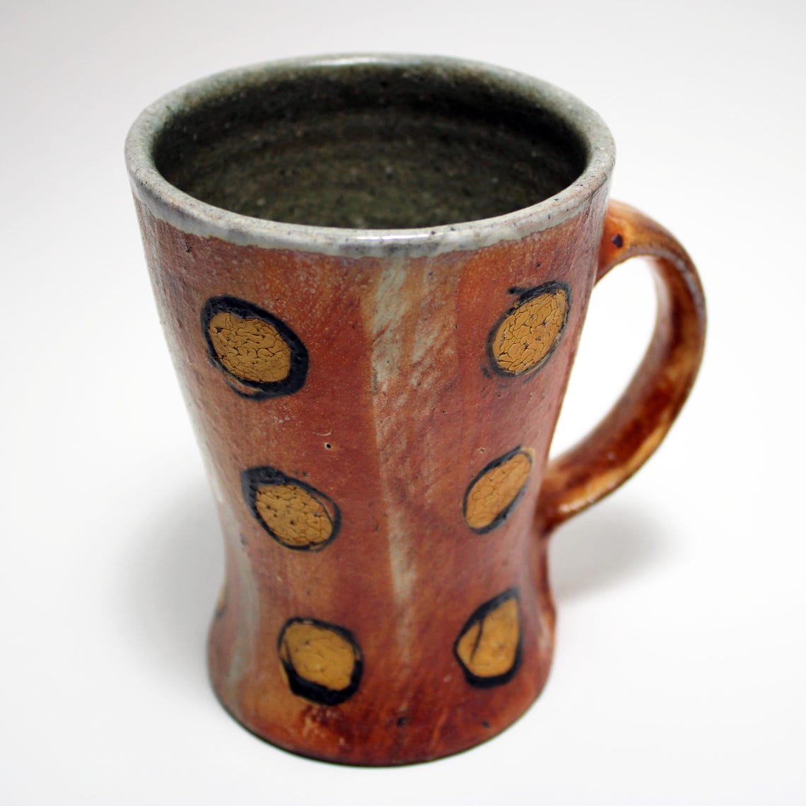 Yellow Dot Motif Hourglass Mug - Handmade Ceramic Mug - Etsy