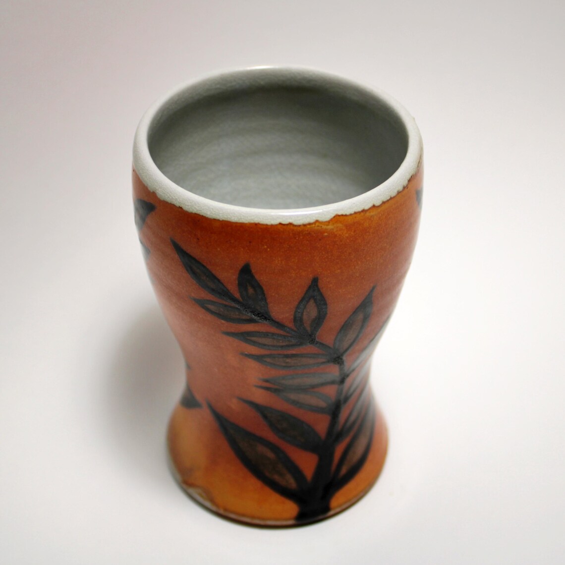 Black Vine Painted Ceramic Pilsner Cup - Handmade Ceramic Cup - Etsy