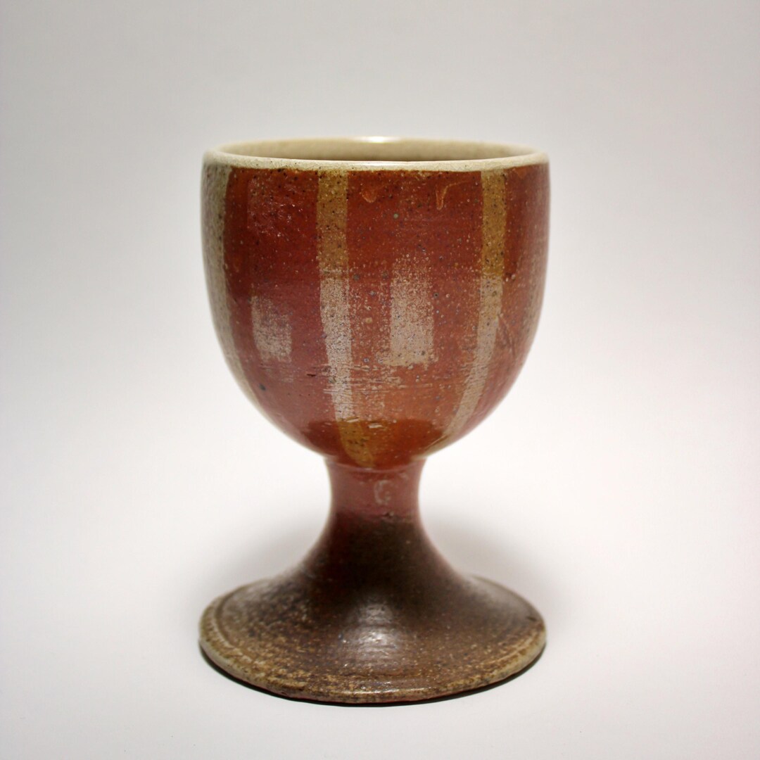 Striped Wood Fired Goblet - Handmade Ceramic Goblet - Etsy