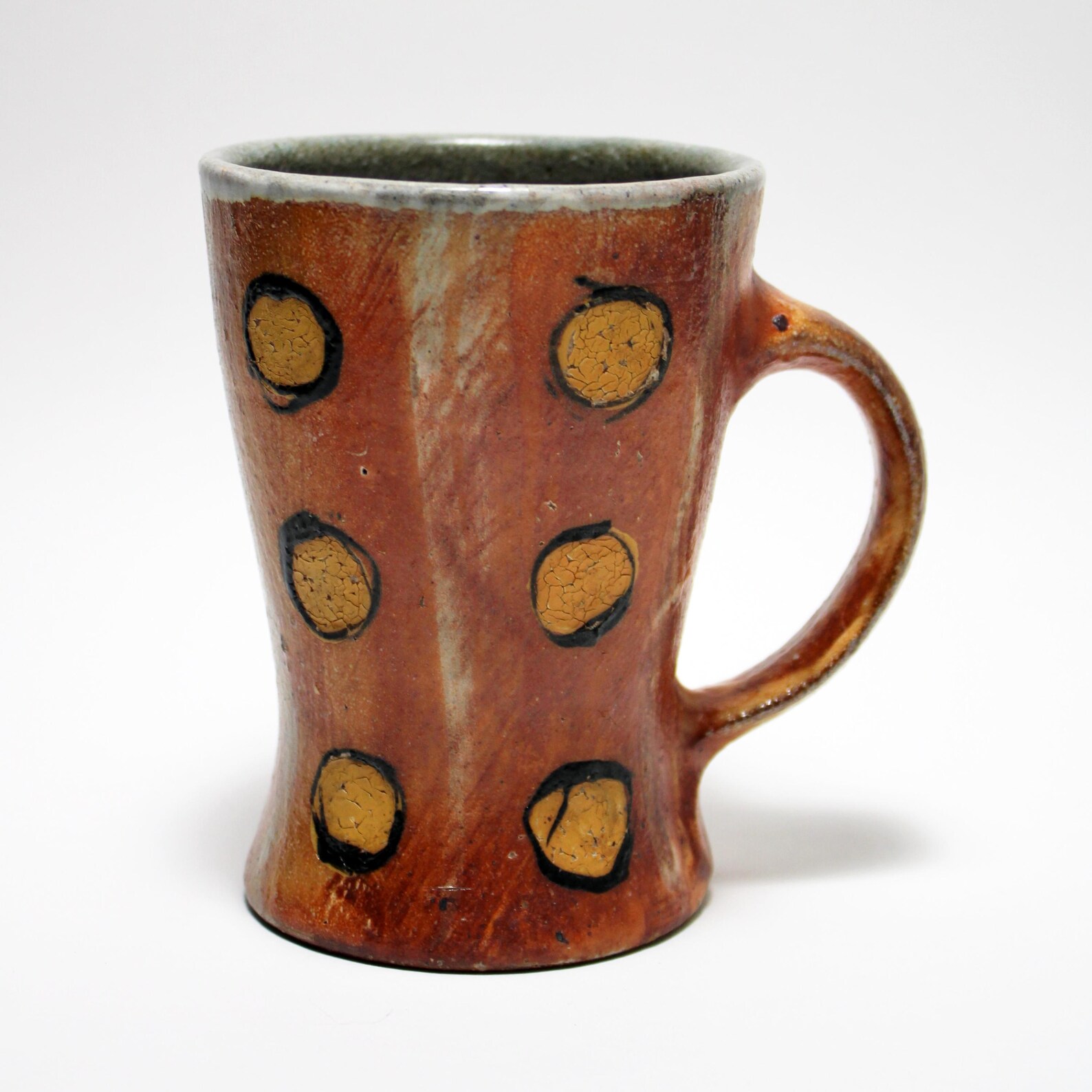 Yellow Dot Motif Hourglass Mug - Handmade Ceramic Mug - Etsy