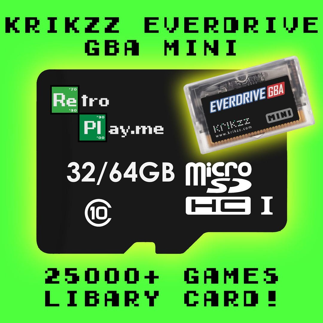 Game Library Microsd Card for Krikzz EVERDRIVE GBA MINI 2024 Gb ...