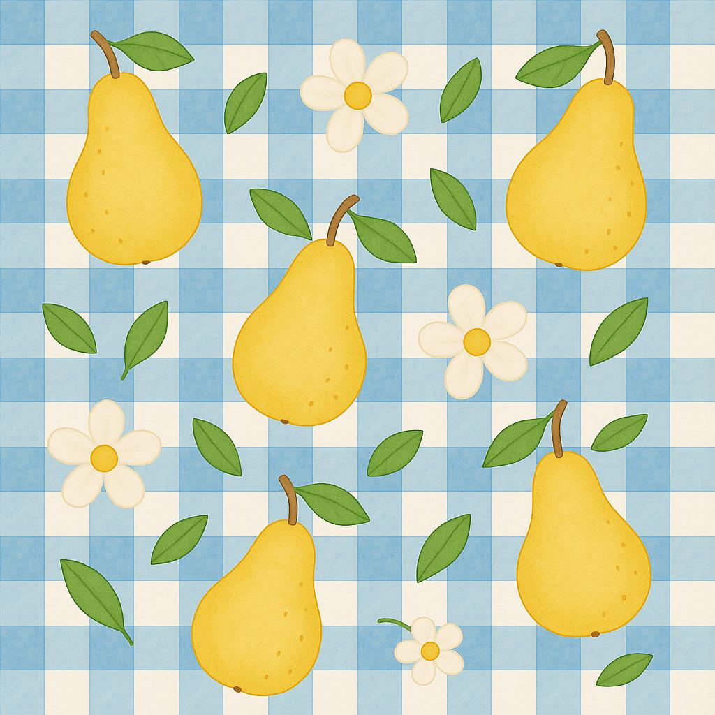 10 PNG Pastel Gingham Fruit & Treats Pattern Bundle PNG Kawaii Summer ...
