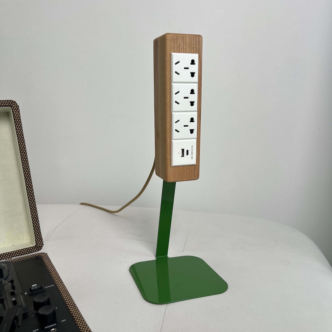 Wooden Extension Cord With USB-C, Ash Power Hub for Modern Desk Setup ...