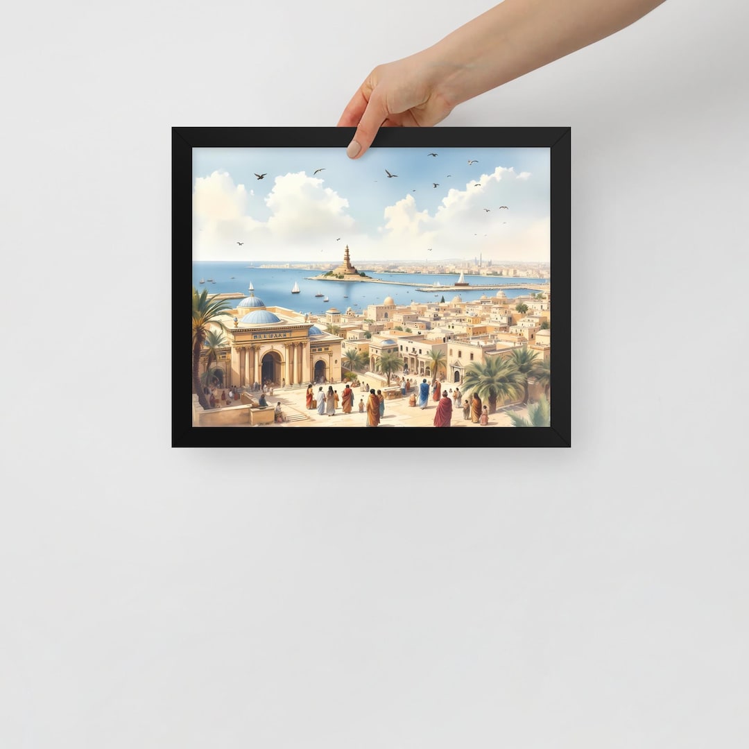 Ancient Alexandria Art Print - Lighthouse of Alexandria Wall Art ...
