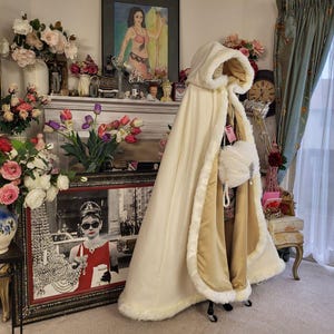 Art Deco Princess Inspired Bridal Cape 52" Full-length GOLD / IVORY ...