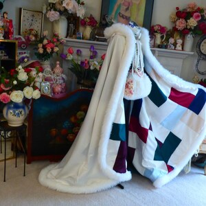 Patchwork-quilt 52/67 Inch Cloak of Many Colors of Satin Bridal Cape ...