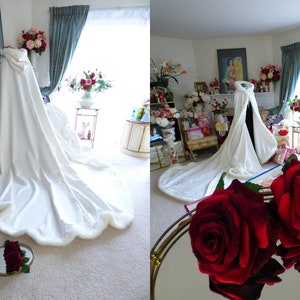 Winter Queen Bridal Cape Pageant Train Extra-long 55"/100" Ivory ...