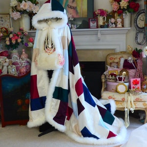 Patchwork-quilt 52/67 Inch Cloak of Many Colors of Satin Bridal Cape ...