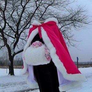 Stunning Princess Bridal Cape Mid-length 37-inch Cerise - Etsy