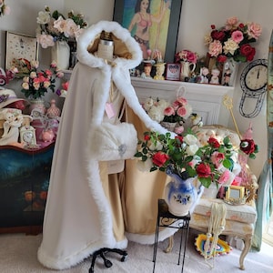 Art Deco Princess Inspired Bridal Cape 52" Full-length GOLD / IVORY ...