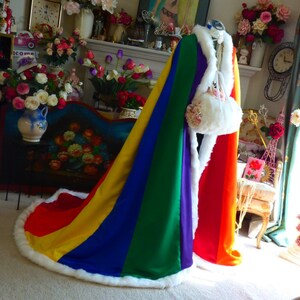 Lgbtq-pride Wedding Cape Reversible Rainbow/ White Satin - Etsy