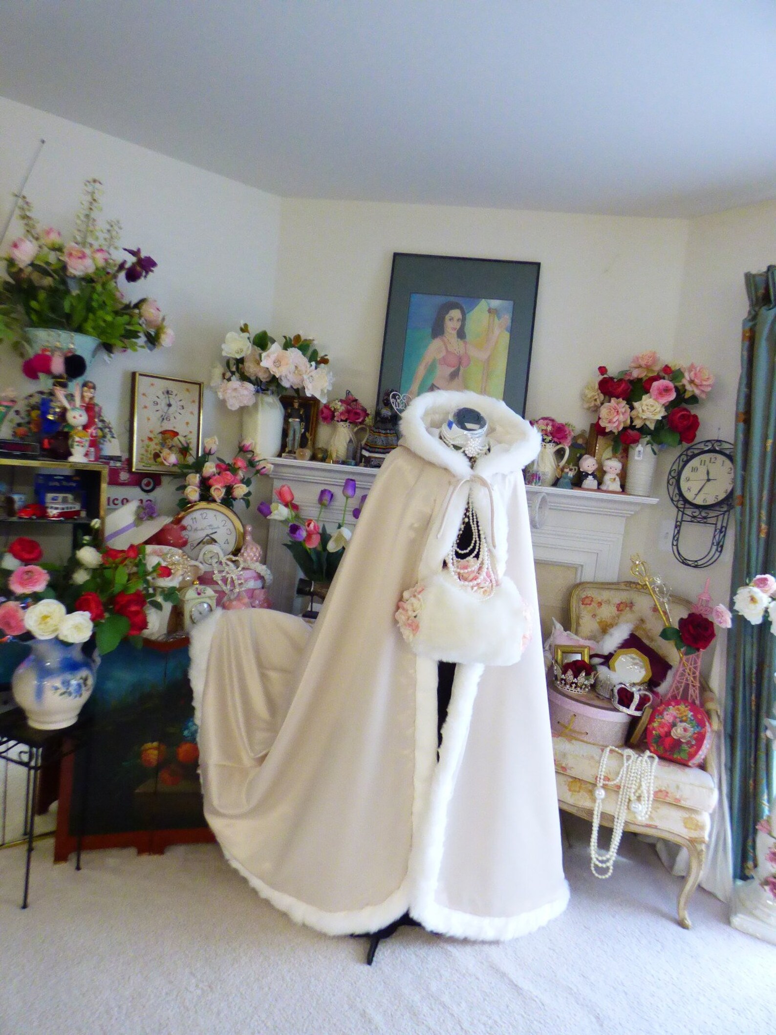 Winter Princess Bridal Cape 52 Inch Champagne / Ivory Satin - Etsy