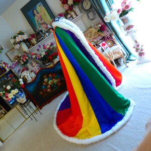 Lgbtq-pride Wedding Cape Reversible Rainbow/ White Satin - Etsy