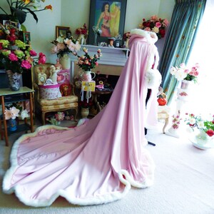 Valentine Queen Bridal Cape Pageant-train 55/104 Inch Hot-pink / Pink ...