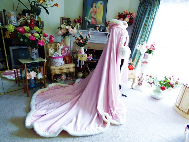 Valentine Queen Bridal Cape Pageant-train 55/104 Inch Hot-pink - Etsy