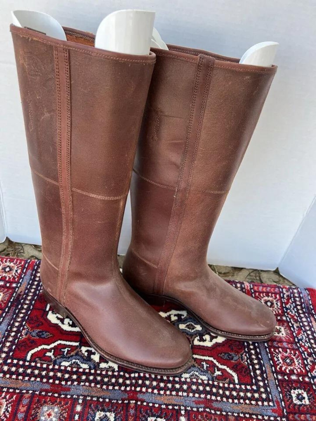 Vintage Leather Riding Boots - Brown Equestrian Tall Boots - Etsy