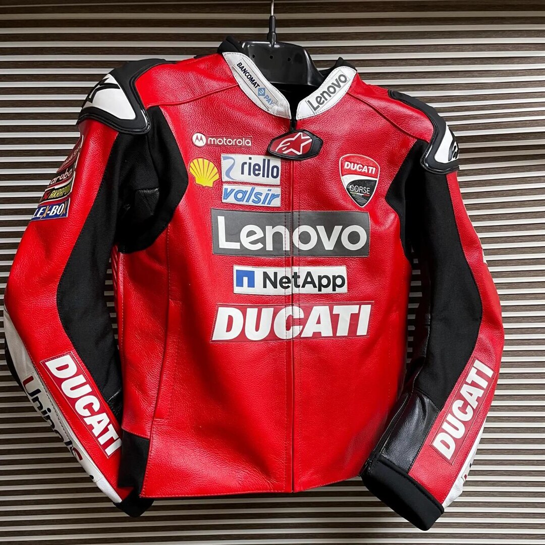 Ducati Racing Leather Jacket, Lenovo Corse Motogp Motorcycle Biker Gear ...