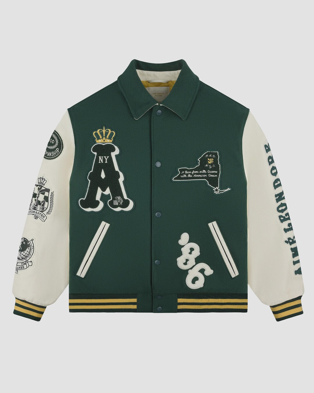 Aime Leon Dore Inspired Varsity Jacket, Embroidered Patchwork, Men ...