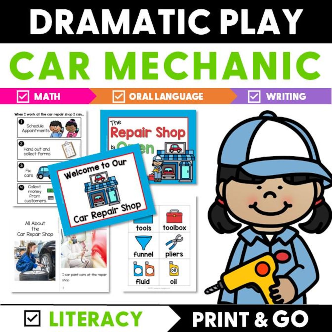 Car Repair Shop Dramatic Play for Preschool and Pre-k - Etsy