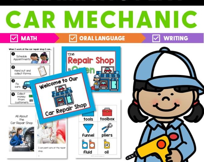 Auto Shop Dramatic Play Printables: Preschool Activities (digital ...