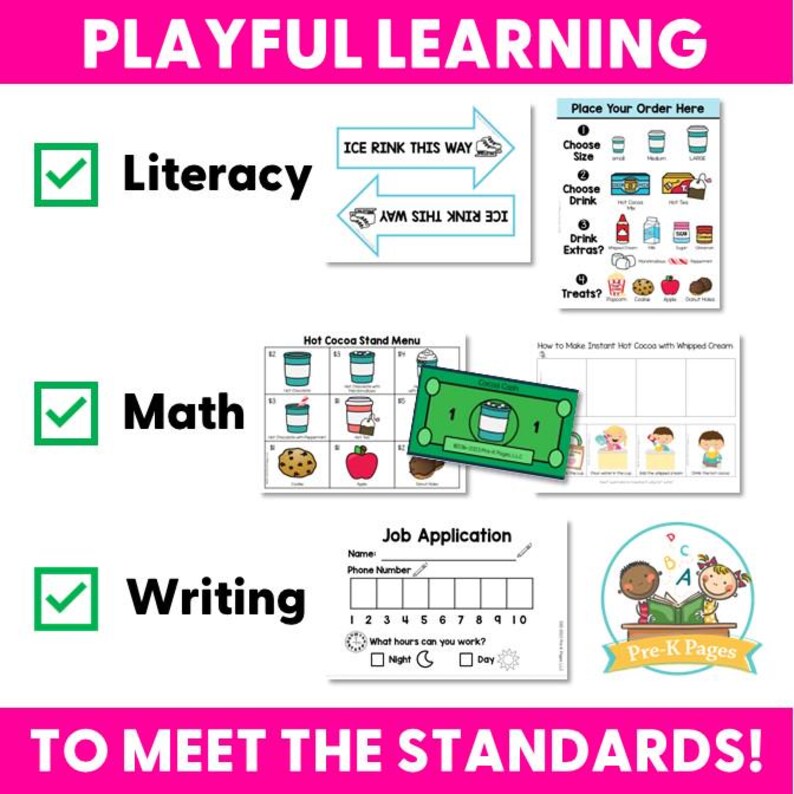 Hot Cocoa Dramatic Play Printables for Preschool and Pre-k - Etsy
