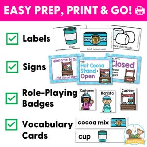 Hot Cocoa Dramatic Play Printables for Preschool and Pre-k - Etsy