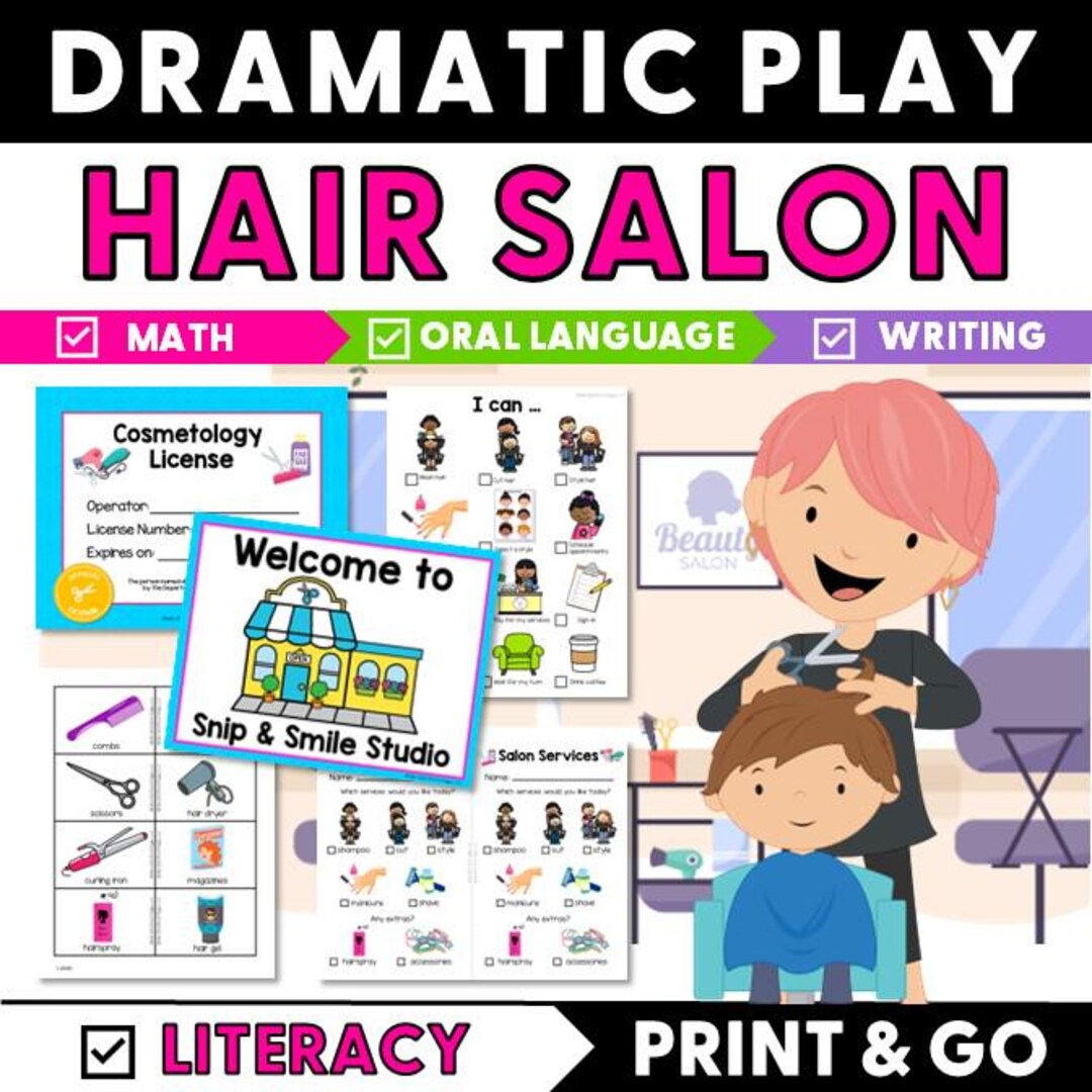 Hair Salon Dramatic Play Center for Preschool and Pre-k - Etsy