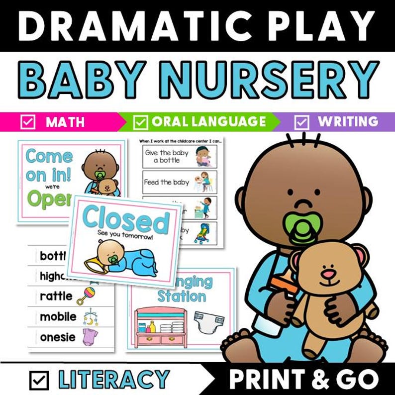 Baby Nursery Dramatic Play Center Printables | Prek Preschool Pretend ...