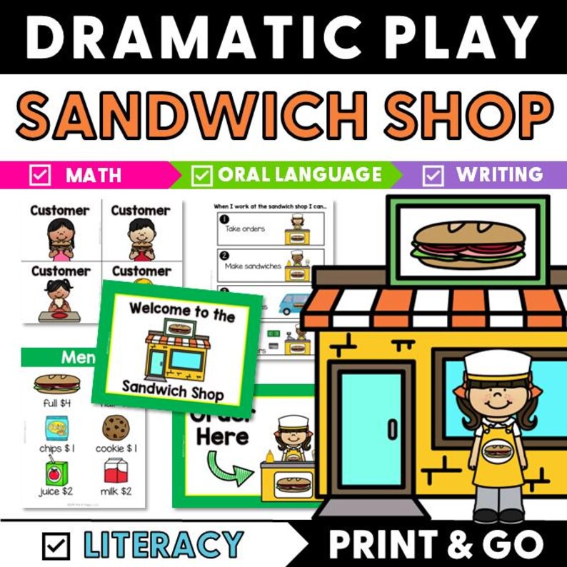 Sandwich Shop Dramatic Play for Preschool and Pre-k - Etsy